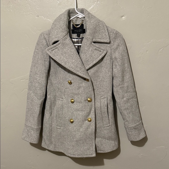 J. Crew | Jackets & Coats | J Crew Light Gray Double Breasted Pea Coat ...